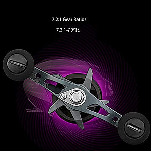 Fishing Reel, Baitcasting Reel, Magnet Braking System, 12+ 1 Shielded Ball Bearings, 17.6 LB Max Drag, Available in 7.2:1 and 8.1:1