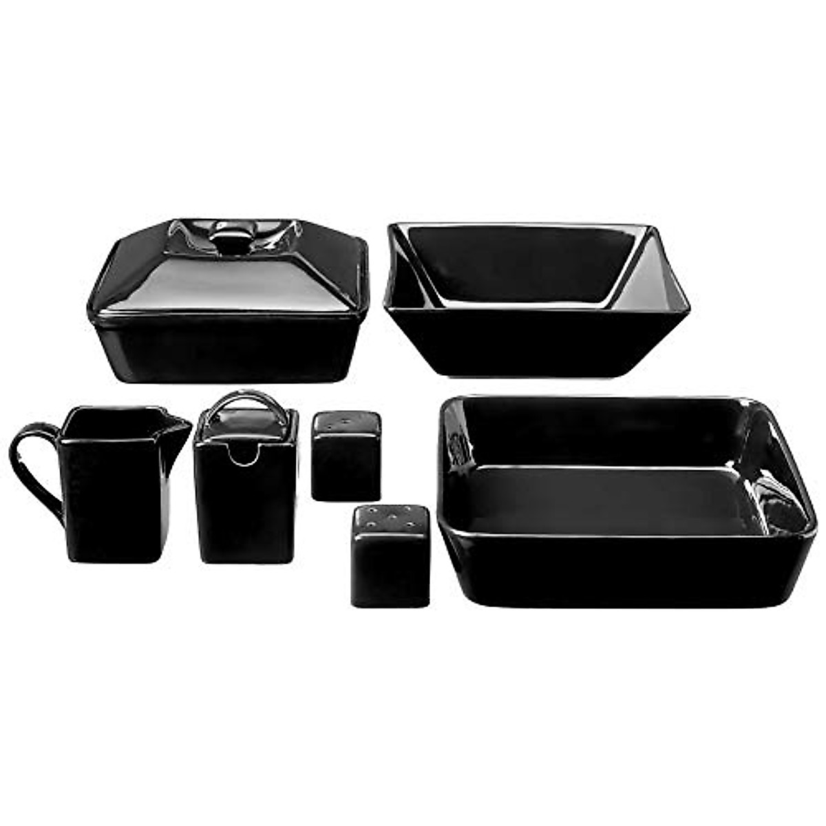 10 Strawberry Street Nova Square 45 pc Dinnerware Set, Black