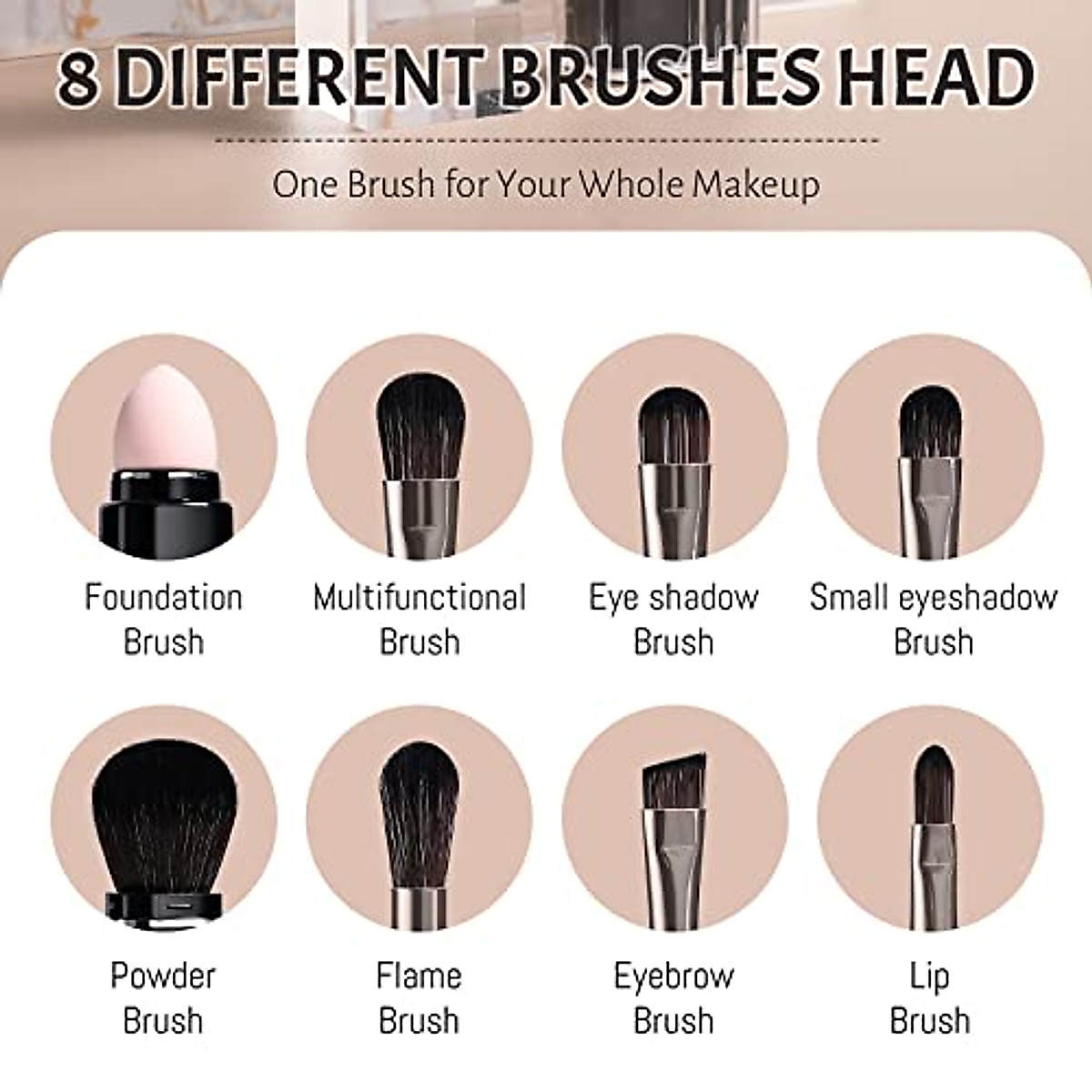BS-MALL Makeup Brush Set Travel Premium Synthetic Foundation Powder Concealers Eye shadows Blush Makeup Brushes Purse Size With Case (Black)