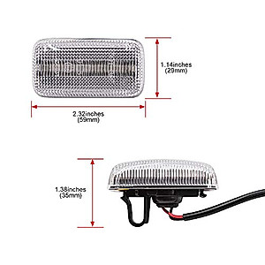 NSLUMO LED Side Marker Lights for Chevy Silverado GMC Sierra 3500 2015 2016 2017 2018 2019 2020 Clear Lens Amber Red Rear Bed Fender Side Markers Replace OEM Sidemarker Lamps