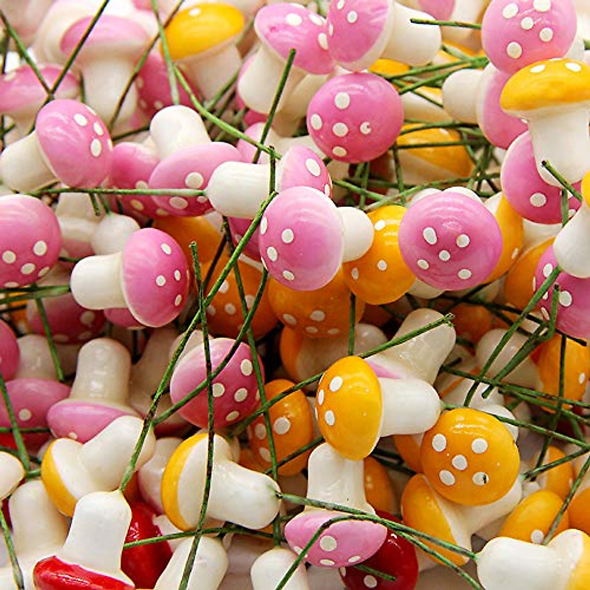 CJESLNA 60 Pcs Miniature Fairy Garden Colorful Mushroom