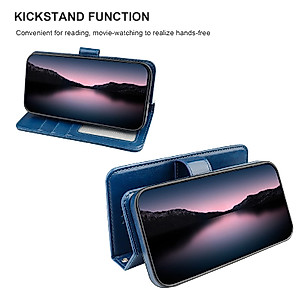 Bocasal Detachable Wallet Case for iPhone 13 RFID Blocking Card Slots Holder Premium PU Leather Magnetic Kickstand Shockproof Wrist Strap Removable Flip Protective Cover 5G 6.1 inch (Blue)