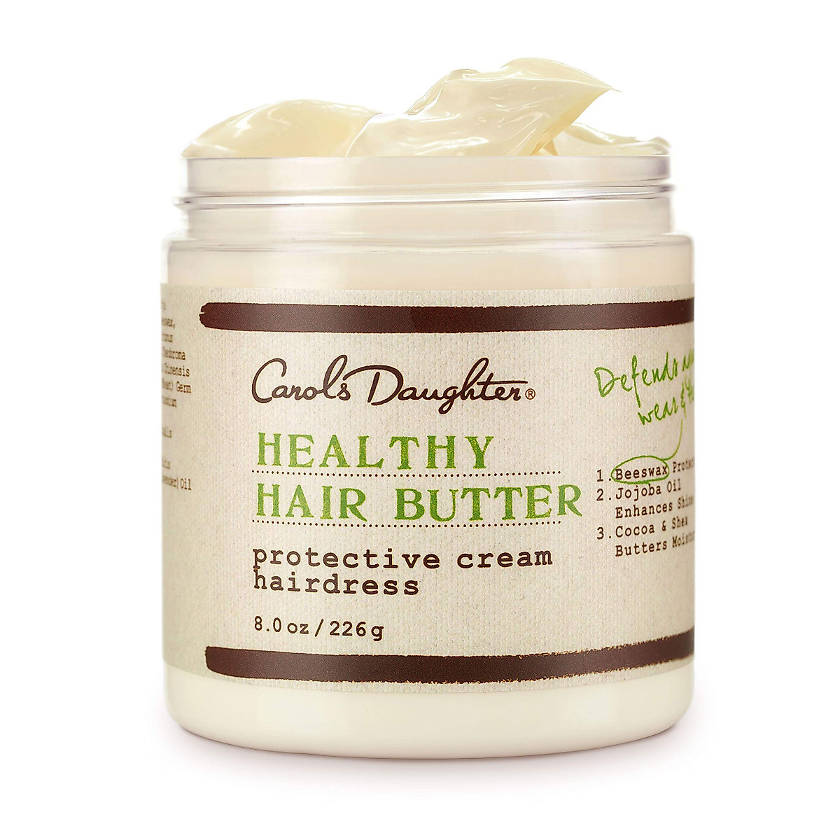 Carol’s Daughter Healthy Hair Butter Protective Cream Hairdress Curl Cream with 7 Essential Oils Shea Butter and Cocoa Butter 8 Ounce for Dry Hair and Scalp, 8 oz
