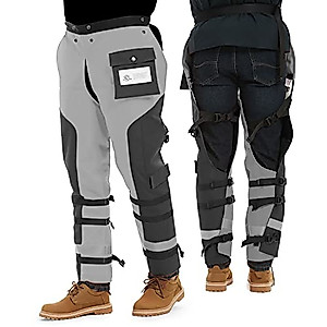 Technical Wrap Chainsaw Chaps by UL Class A 8 Layers Chainsaw Pants Apron Style Black Gray