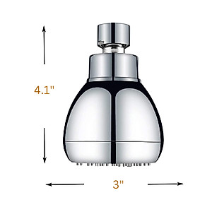 HandyCondo High Pressure Shower Head 3 Inch | Showerhead Is Perfect For Homes With Low Water Pressure | Leakproof Fixed Shower Heads With Angle-Adjustable Swivel Ball [chrome]