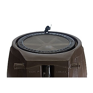 FCMP Outdoor RC4000 50-Gallon Heavy-Duty Outdoor Home Rain Catcher Barrel Water Container with Spigots and Mesh Screen, Brown