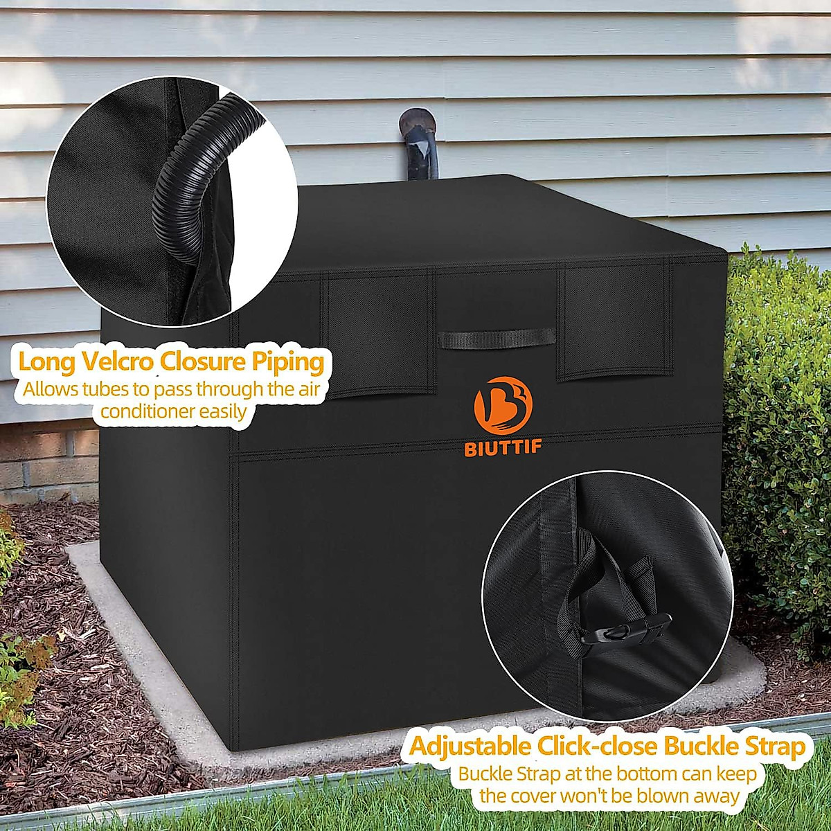 Air Conditioner Cover for Outside Units - 36x36x39 inches, Central AC Winter Covers for Outside, Waterproof Anti-Hail Windproof Design