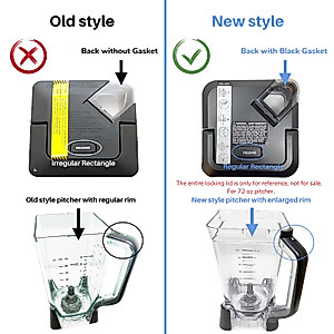 Blender 72 oz Pitcher Pour Spout Cover with Gasket, Jar Top Flap Lid Replacement Part Compatible with Ninja 1200 1300 1500 Watt BL610 BL642 BL681A BL682 BL710WM BL770 BL770AMZ BL910 BN701 BN751 BN801
