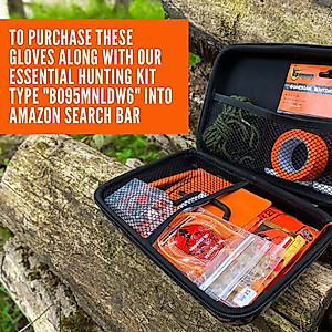 Guardian Hunting Deer Gutting Gloves Field Dressing Gloves with Long and Short Gut Glove Combo Pack (Black/Orange, 3 Pack (6 Pairs))