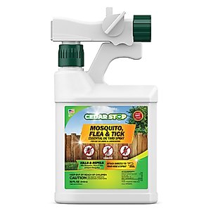CedarStop 32 Ounce Essential Oil Yard Spray - Plant Based Flea, Tick and Mosquito Repellent Pest Control Spray Treatment and Insect Killer - Safe Around Kids, Pets, and Plants