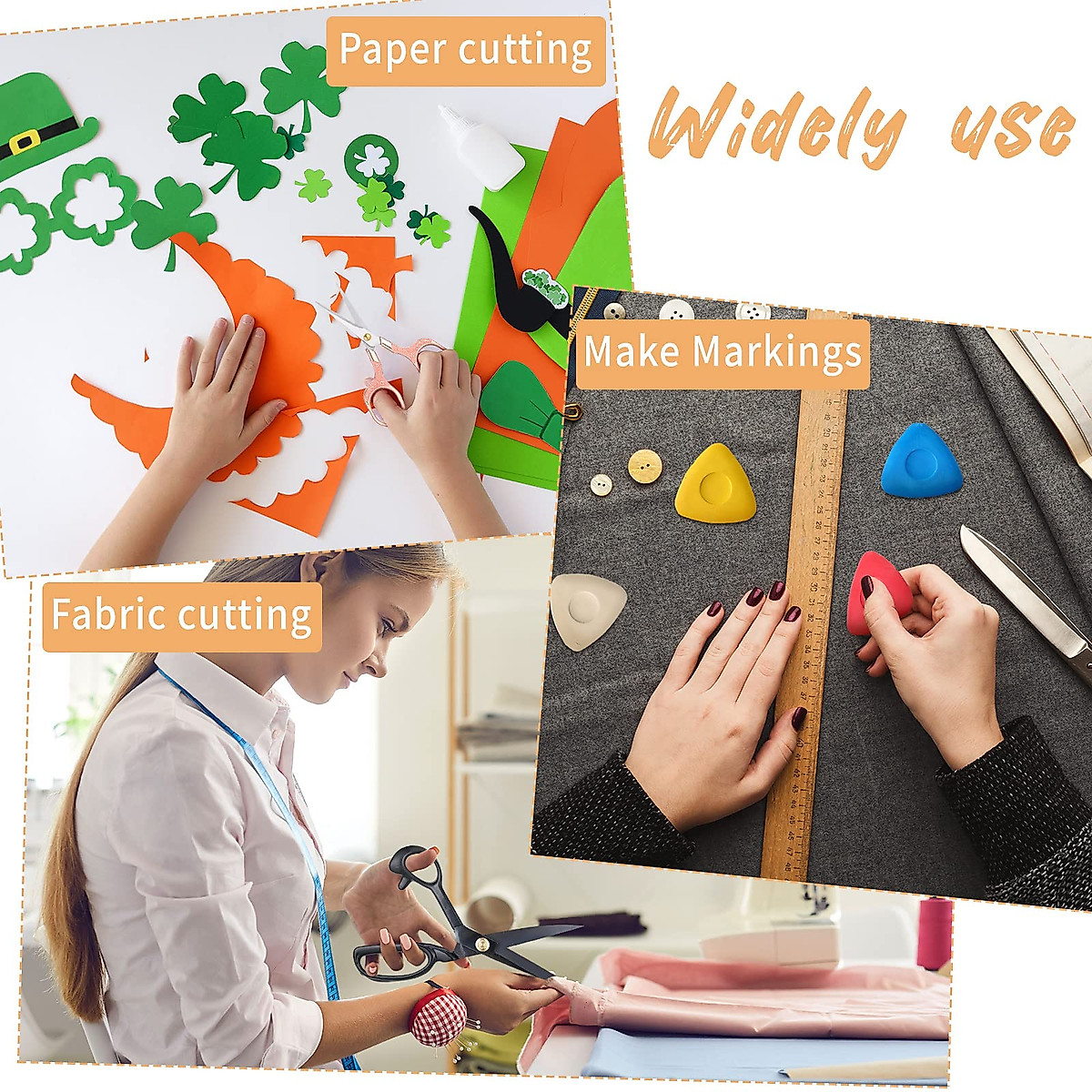 12 Pcs Sewing Scissors Set for Fabric Cutting Tailor Scissors Small Scissors Fabric Scissors with Tape Measure Thread Snips 3 Seam Rippers 4 Sewing Tailors Chalk Sewing Pins for DIY Quilting Gifts