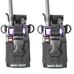 Two Way Radio MSC-20C Holster Case Nylon Pouch Carrying Case for Baofeng UV5RA Plus UV5RB UV5RC Kenwood Wouxun Motorola Midland Yaesu Walkie Takie(2 pcs)