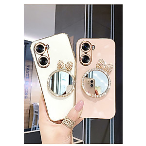 OnePlus Nord N20 5G Luxury Case, Glitter Soft TPU Bumper, Diamond Mirror Butterfly Design, Shockproof, Camera Protection - Pink