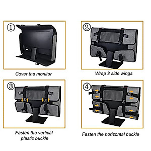 Howay Travel Carrying Case for 24in LCD Display Screen Desktop Computer Monitor Carrying Case Moving Monitor Screen Protective Monitor Bag(Black)