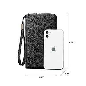 BROMEN Hobo Bags for Women Designer Shoulder Bucket Black and Women Wallets Black Bundle