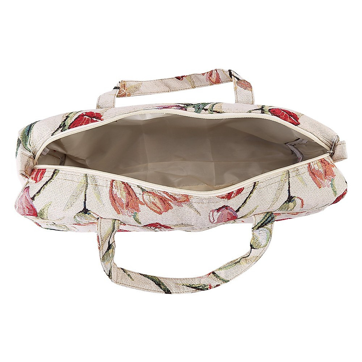 Large Fabric Knitting Needles Bag,Household Yarn Storage Tote Organizer Knitting Tools Storage Bag for Knitting Needles and Accessories(rose red)