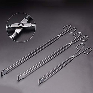 Cabilock Outdoor Trashcan Stainless Steel Garbage Pick Up Tool Garbage Clip Scissor Shape Tongs Barbecue Accessories Outdoor Gadget (60cm) Trash Cans Outdoor