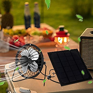 Amikadom #cqY67A Solar Panel Powered Fan Mini Ventilator Exhaust Fan for Greenhouse Motorhome House Chicken House Outdoor Ventilation