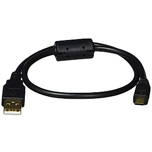 Monoprice USB-A to Micro B 2.0 Cable - 1.5 Feet - Black (3-Pack) 5-Pin, 28/24AWG, Gold Plated, with Single Ferrite Core