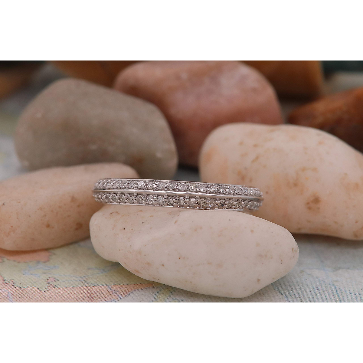 Dazzlingrock Collection 0.25 Carat (Cttw) 14K Round White Diamond Anniversary Stackable Knife edge Ring 1/4 CT, White Gold, Size 5.5