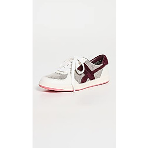 Tory Burch Women's Hank Court Sneakers, New Cream/Plum/Plum, Purple, Off White, 8 Medium US
