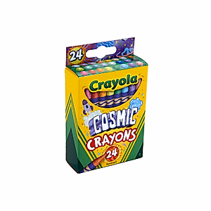 Crayola Cosmic Crayons, Pearl & Glitter Colors, 24ct Crayons, Gift for Kids, Ages 4 & up