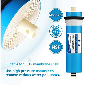 2-pack 3012-400G RO Membrane, Polyamide Thin Film Composite 0.0001 Micron Reverse Osmosis Replacement Membrane