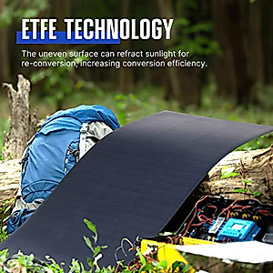 ATEM POWER Monocrystalline 55W Flexible Solar Panel 245° Bendable 12V Portable Solar Charger with Uneven Surfaces Lightweight for RV Tent Roof Boat Cabin Marine Camping