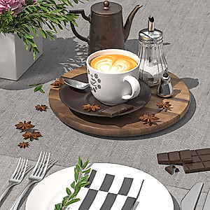 Lazy Susan Turntable for Cabinet - 9.85" Acacia Wood Lazy Susan Organizer for Kitchen Countertop Pantry Coffee Table, Vanity Tray for Perfume Dresser Tops Bathroom Counter Home Decoration