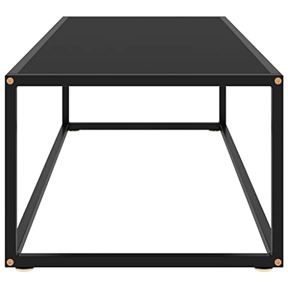 QJBSAVVA Coffee Table Black with Black Glass 47.2"x19.7"x13.8",Bedside Tables Side Tables End Tables Entrance Tables Suitable for Meeting Rooms, Reception Rooms, Offices