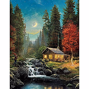 Ceaco - 8 in 1 Multipack - Thomas Kinkade - (2) Round 300 Piece, (4) 550 Piece, (1) 750 Piece (1) 1000 Piece Jigsaw Puzzles , White