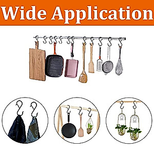 Dianrui 20PCS Black S Shaped Hooks,Metal S Hooks for Hanging Plants, Pots and Pans, Bags-Safety Anti-Drop Buckle Hanging Hooks K1-O-021-20