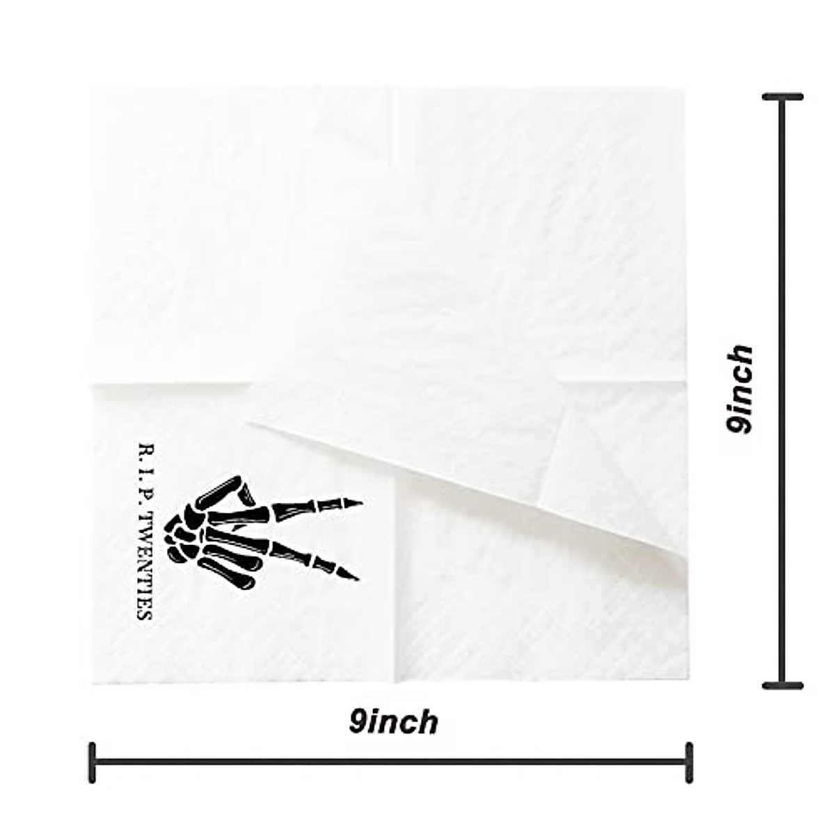 SharkBliss RIP Twenties Cocktail Napkins, 100 Pack RIP Twenties Death to My 20s Dirty 30 Birthday Paper Cocktail Beverage Napkins in Bulk for 30th Birthday | 2-Ply, 5x5" (RIP Twenties Napkins)