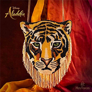 Mary Frances Accessories – Crossbody Handbag – Rajah Tiger Beaded Purse for Women – 8 in. x 0.5 in. x 8 in