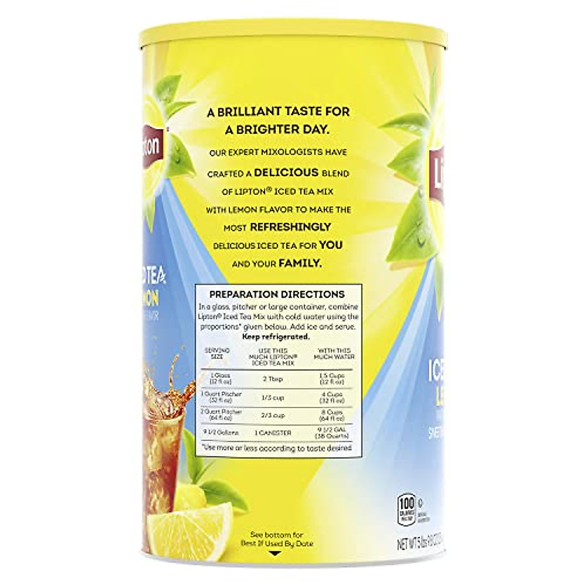 Lipton Iced Tea Mix, Lemon 38 qt