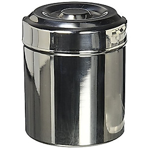 nu steel Gloss Decorative Stainless Steel Bathroom Vanity Countertop Storage Organizer Canister Jar for Cotton Swabs, Rounds, Balls, Makeup Sponges, Bath Salts, Shiny Mirror