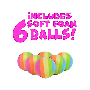 Hog Wild Pink Unicorn Popper Toy - Shoot Foam Balls Up to 20 Feet - 6 Rainbow Balls Included - Age 4+