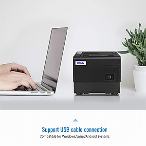 Jabey Thermal Printer,80mm USB Thermal Receipt POS Printer Auto Cutter High Speed Printer Clear Printing Compatible with ESC/POS Print Commands for Supermarket Store Home Business