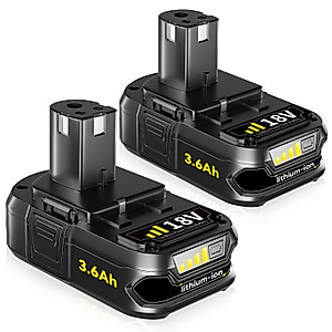 VANON Replacement for Ryobi 18V Battery 3.6Ah Lithium ion 18 Volt Batteries Replacement for Ryobi 18V Cordless Tools P102 P107 P105 P104 P103 P108 2Pack.