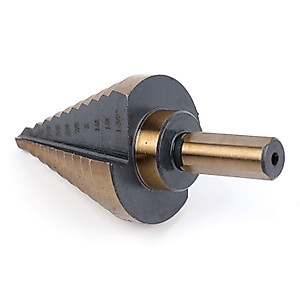 Yesland 5pcs Hss Cobalt, Multiple Hole 50 Sizes High Speed Metal Step Drill Bit Set with Aluminum Case