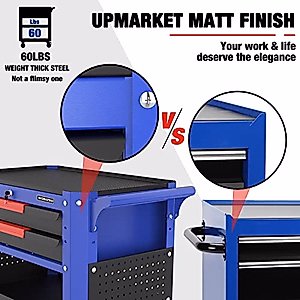 WORKPRO Premium 28” 2-Drawer Rolling Tool Cart, Heavy Duty Utility Industrial Service Cart Storage Organizer with Wheels and Locking System, for Mechanic, Warehouse, Garage, Workshop, 400 lbs Load