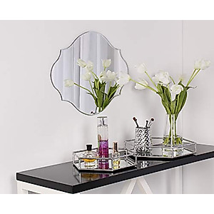 Kate and Laurel Felicia Modern Glam 2-Piece Nesting Metal Mirrored Decorative Accent Trays, Silver