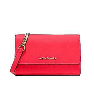 MICHAEL Michael Kors Saffiano Leather 3-in-1 Crossbody Clutch - Coral