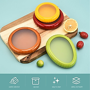 COHHFWPD Silicone Fruit Storage Box 4pcs, Reusable Silicone Fruit Storage Containers for Fridge, Keep Fresh Vegetable, Fruit and Meat