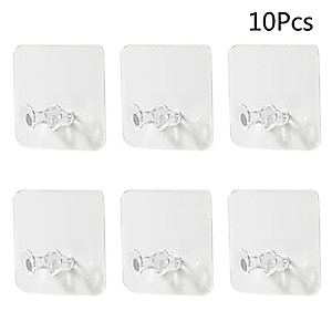 Cabilock Plug Hook Ceiling Hooks 10pcs Strong Multi Transparent Plastic Phone Shaving Razor Towel Hook Sticking Ceiling Hanger Hook for Home Kitchen Ceiling Hook Pasting Hook