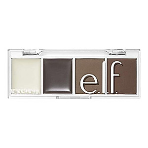 e.l.f. Bite-Size Brow, Mini Brow Quad with Ultra-Pigmented Waxes & Powders, Eyebrow Grooming & Makeup Kit, Neutral Brown, 0.14 Oz