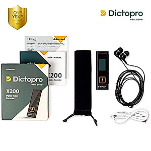 Dictopro Digital Voice Activated Recorder w/Password Protection-HQ Recording from 60ft,Record Lectures&Meetings, Sensitive Microphone, Automatic Noise Reduction, 582H Playback, Small & Portable,USB,8G