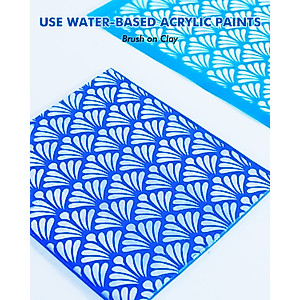 Silk Screen Stencils for Polymer Clay, 3 PCS Reusable Silkscreen Print Kit,for Printing on Clay & Other Jewelry Clay Earrings Decoration, Each 6" X 3.8"