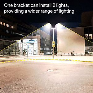 HYPERLITE 4Pack Parking Lot Light 300W and 1Pack Double Bullhorn Bracket