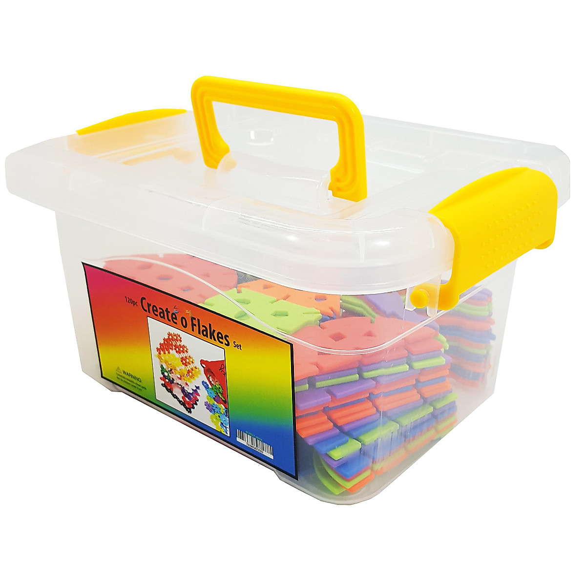 Skoolzy Rainbow Jumbo Creative Flakes 120 Piece Set - Montessori Sensory Toys Toddler Toys Building Blocks Occupational Therapy Educational Toys for Toddlers STEM Toys for Ages 2+ Includes eBook